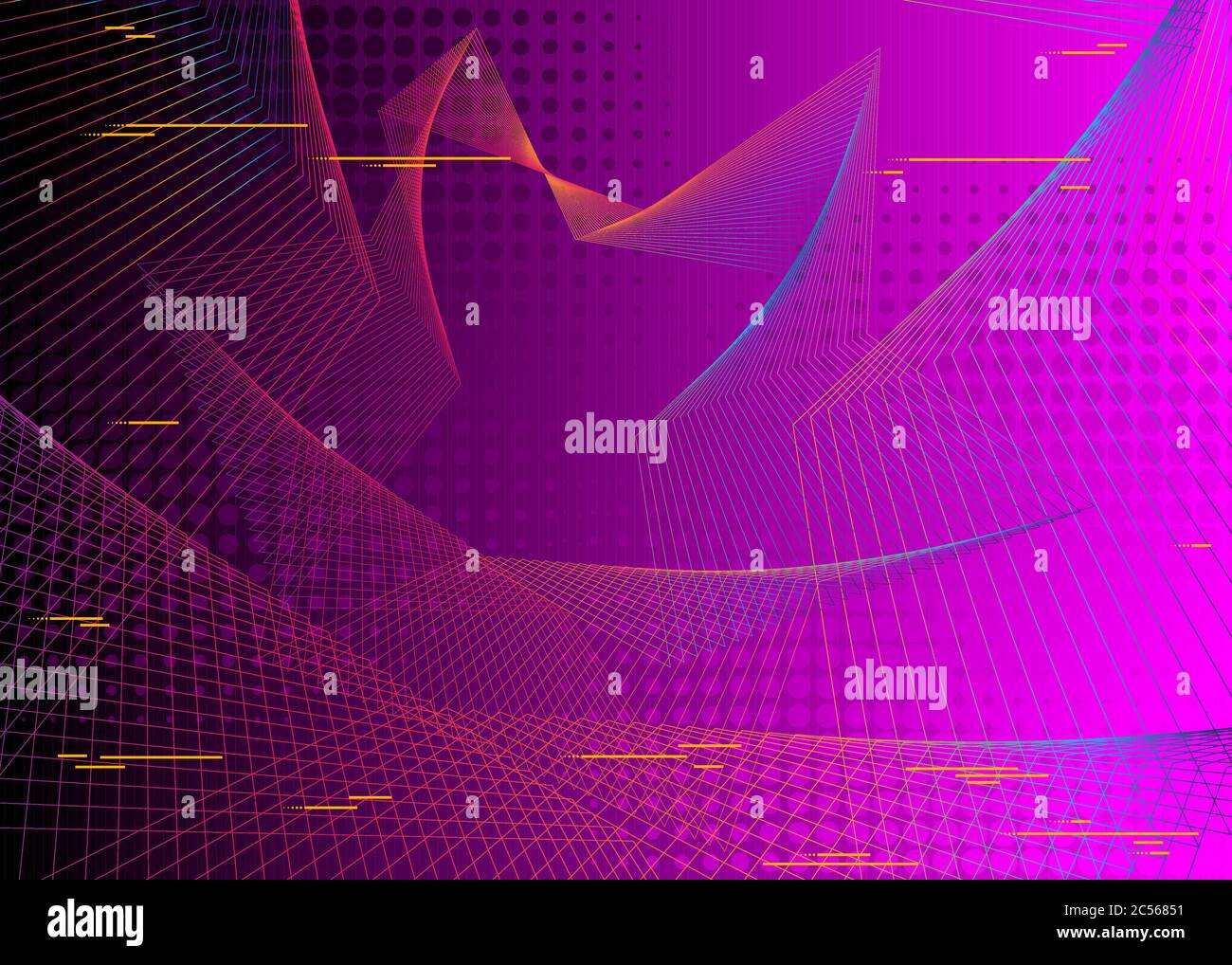 Abstract Background With Dynamic Linear Waves Modern Vibrant Colored Poster Composition Of