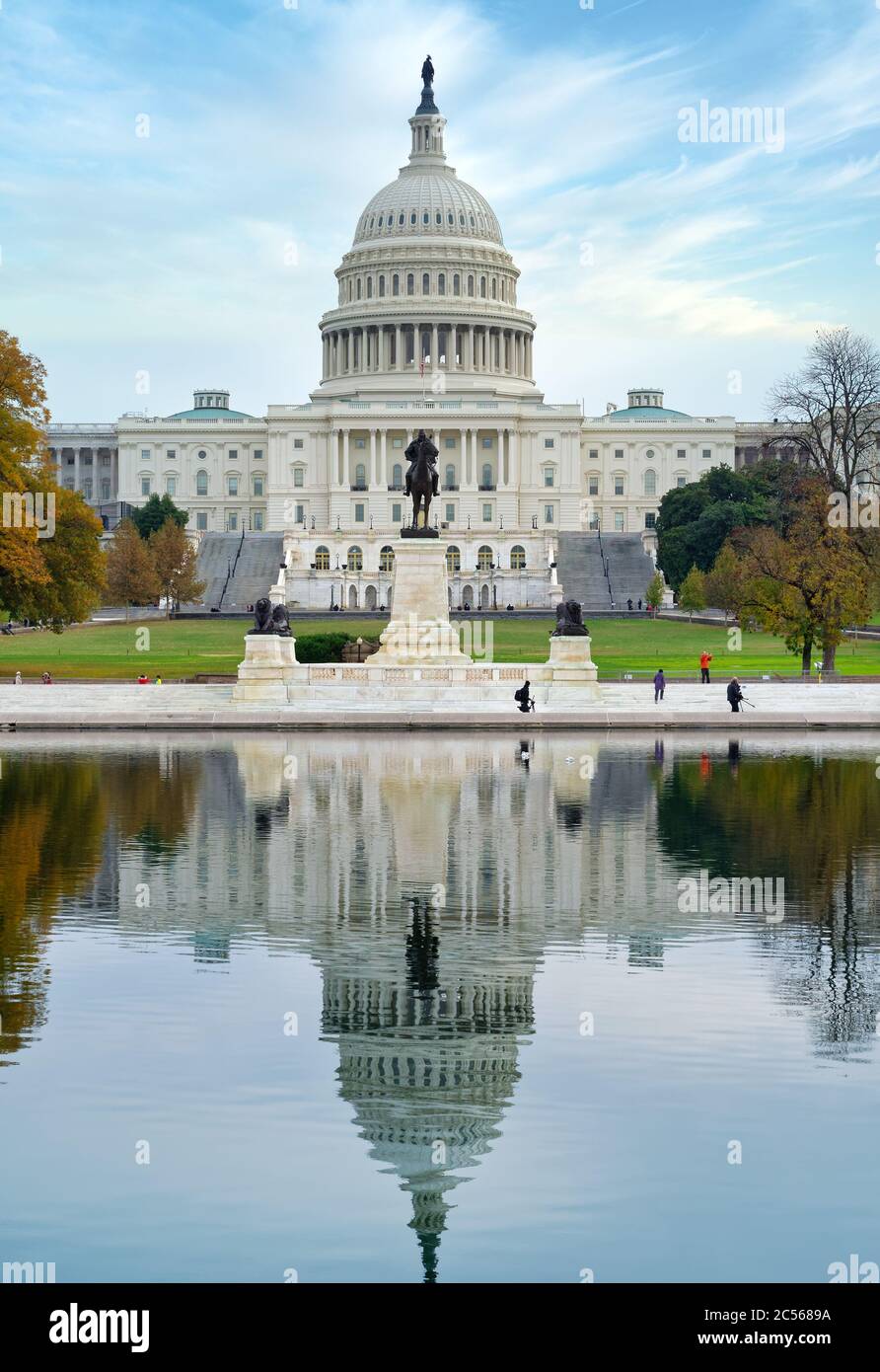 Reflections of the United States Capitol Building and the Ulysses S ...
