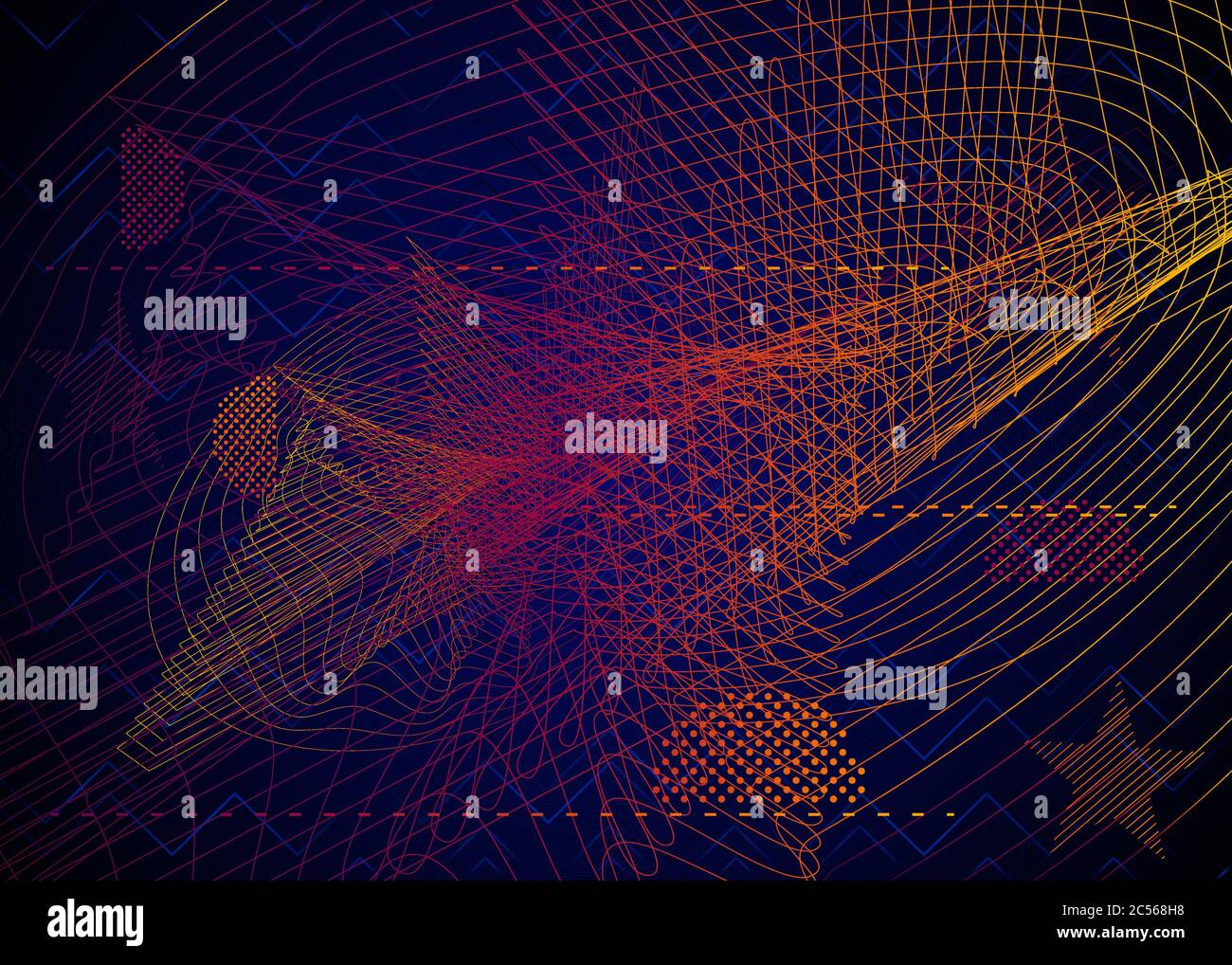 Abstract Background With Dynamic Linear Waves Modern Vibrant Colored Poster Composition Of