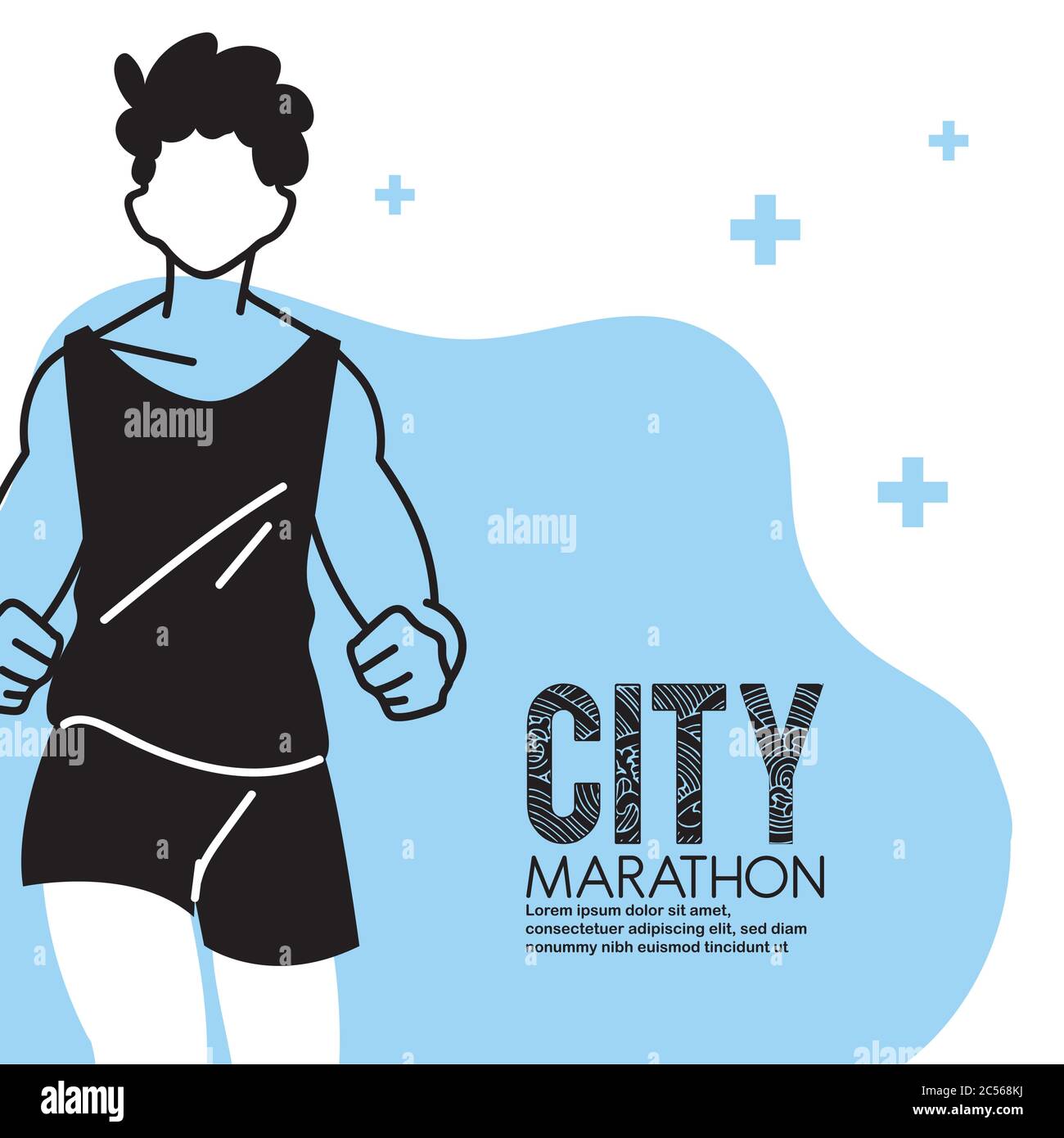 man avatar running and 10k city marathon design, athlete training and ...