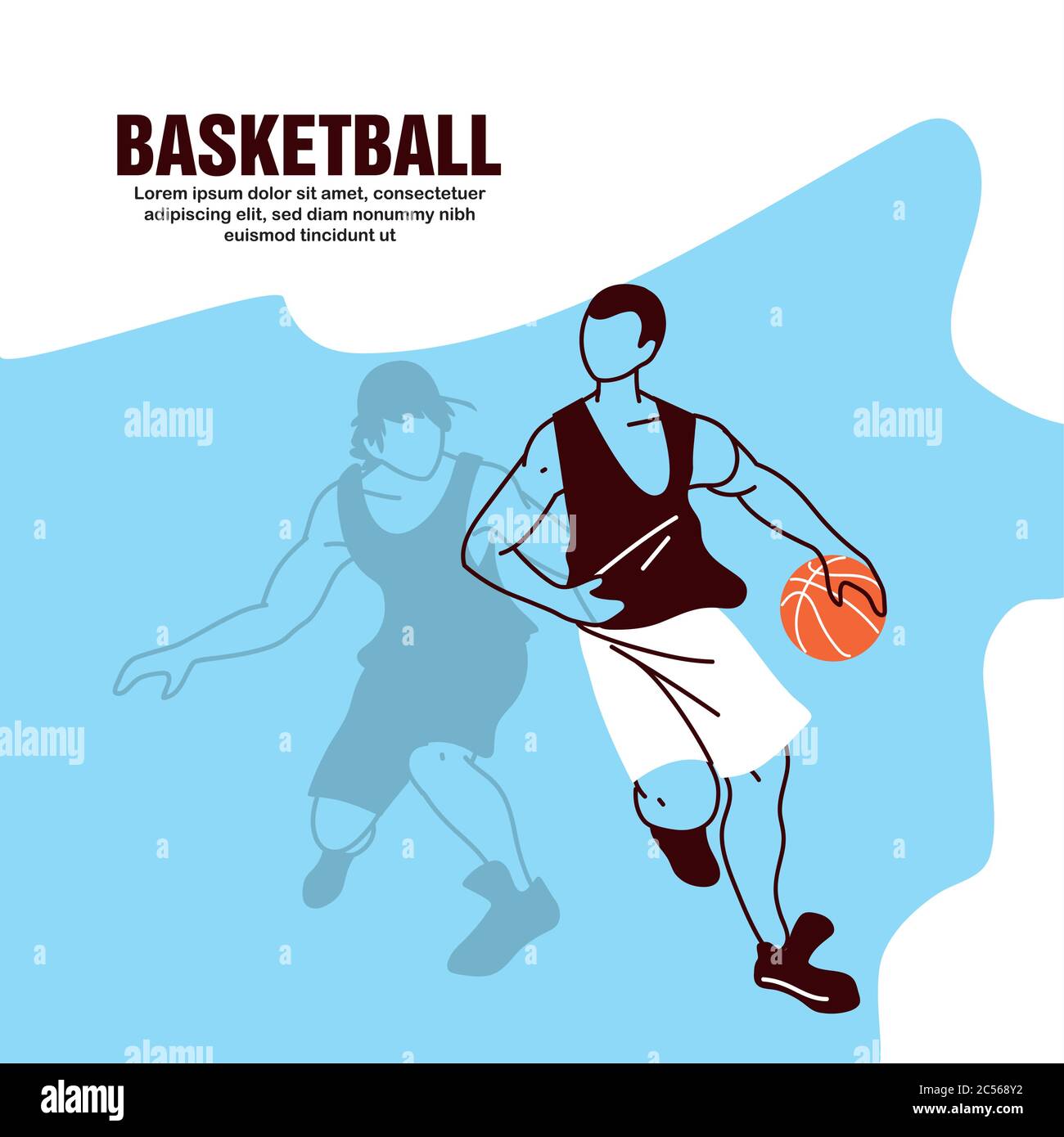 Player man with ball design, Basketball sport hobby competition and ...