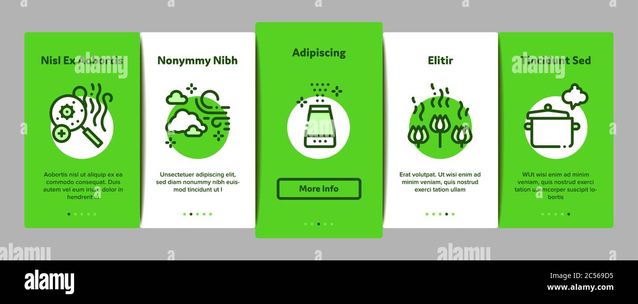 Odor Aroma And Smell Onboarding Elements Icons Set Vector Stock Vector ...