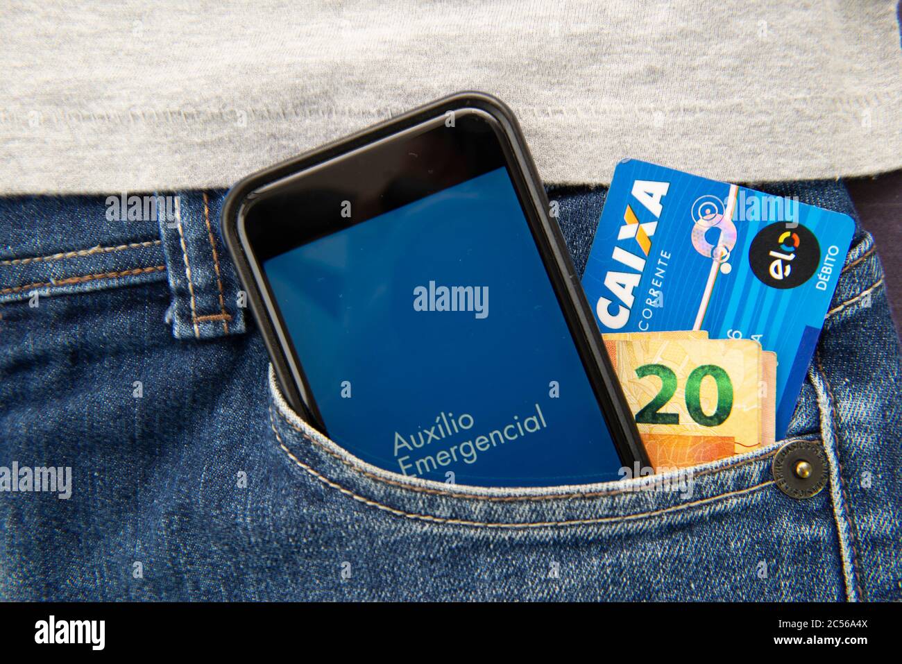 Florianopolis, Brazil. June 27, 2020: Close up of work and social ...