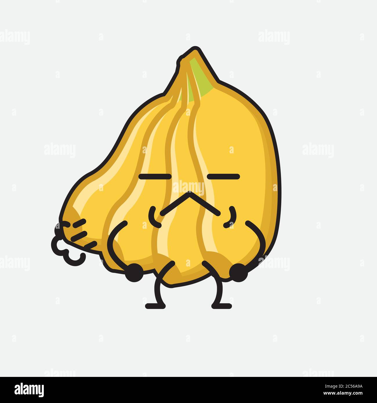 An illustration of Cute Banana Mascot Vector Character in Flat Design Style Stock Vector Image ...