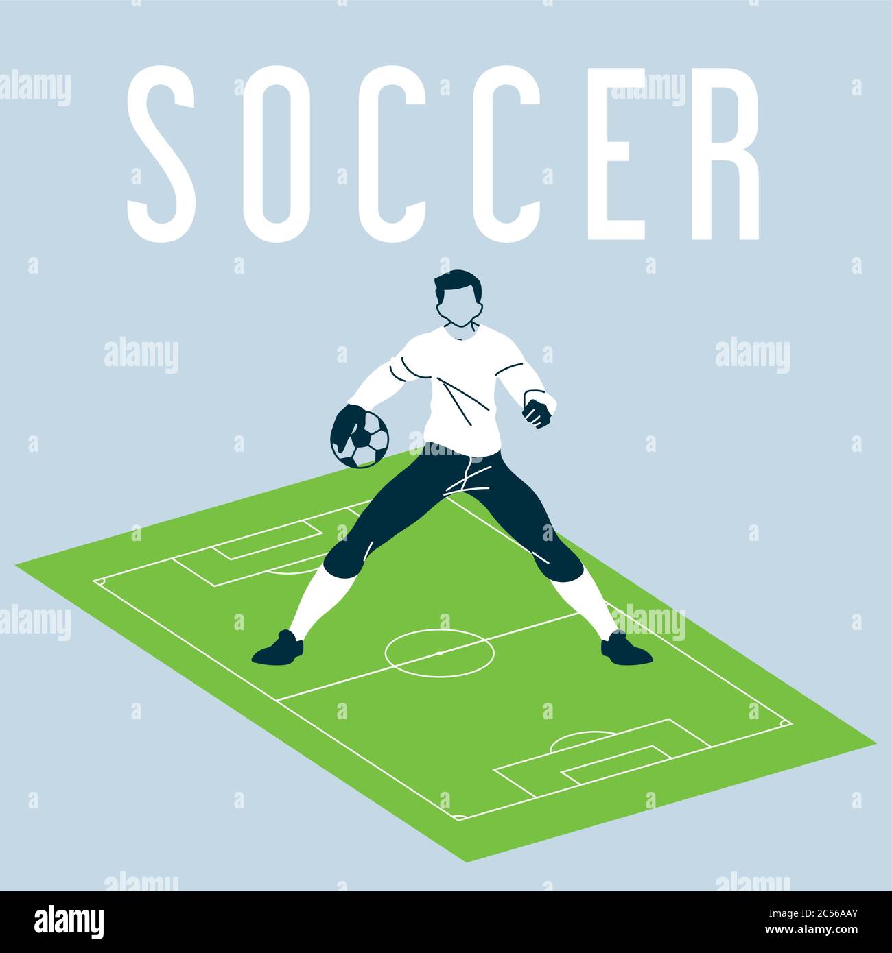 soccer goalkeeper with ball, template vector illustration design Stock ...