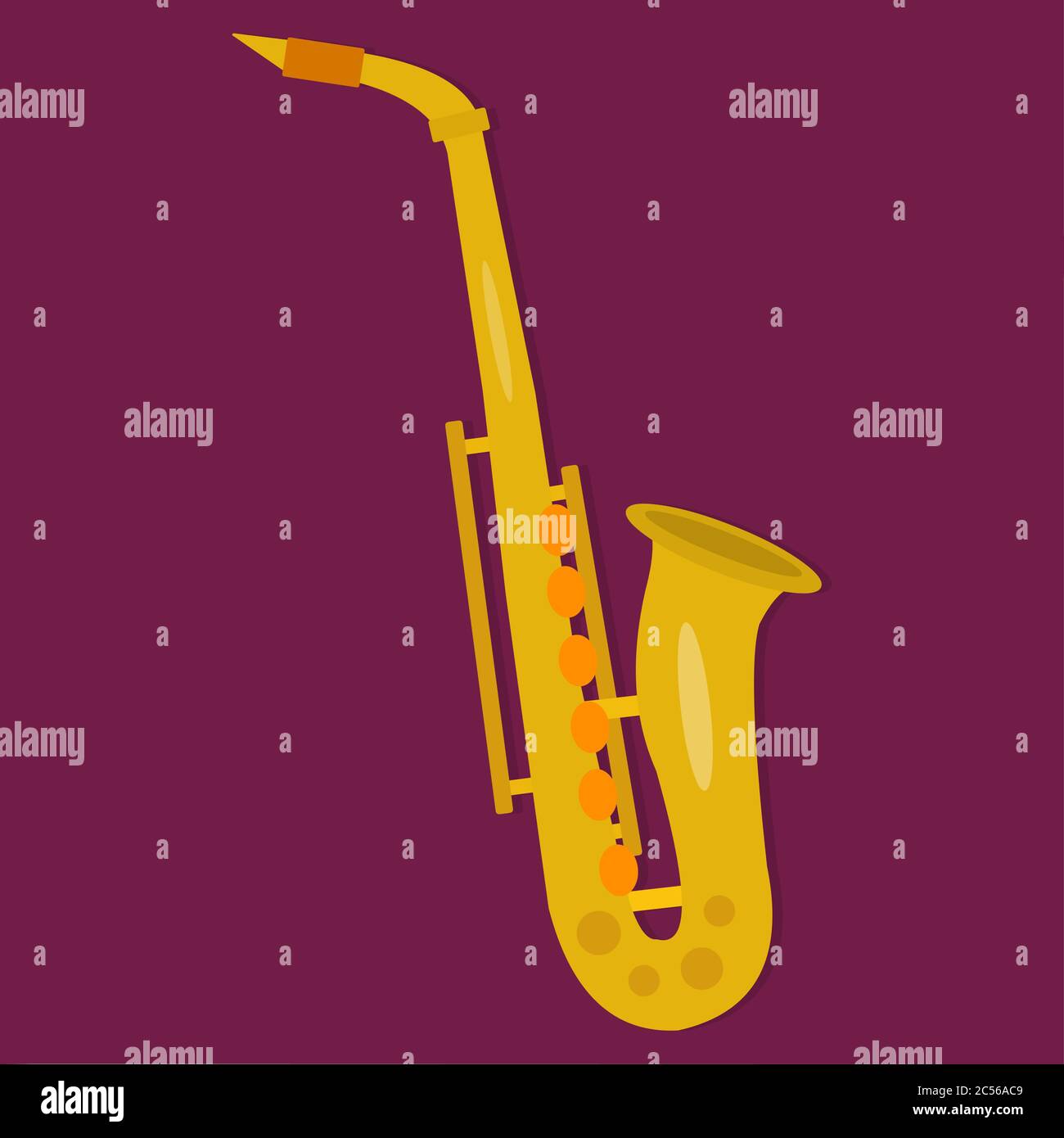 saxophone isolated for music instrument concept vector illustration ...