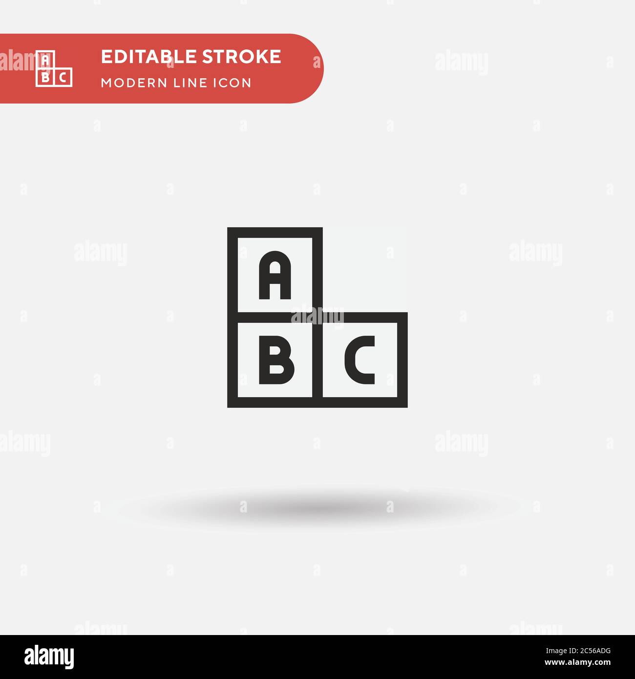 Abc Block Simple vector icon. Illustration symbol design template for ...