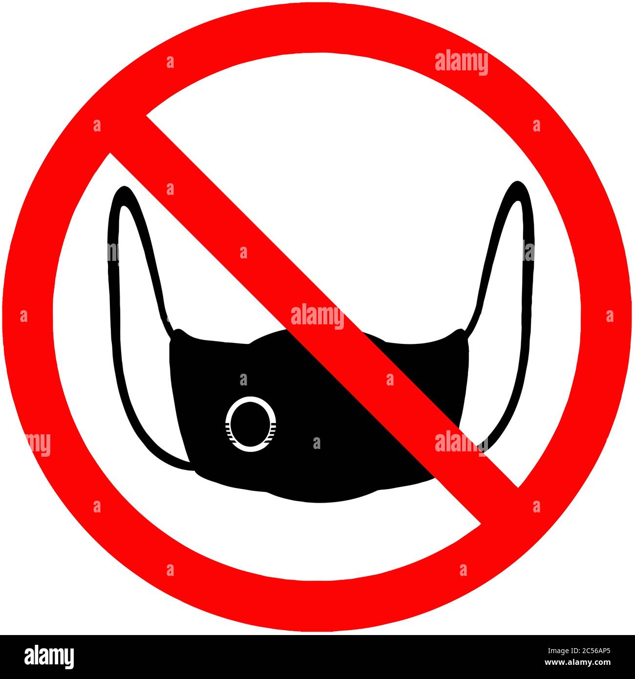 No entry allowed with face mask sign Stock Photo - Alamy