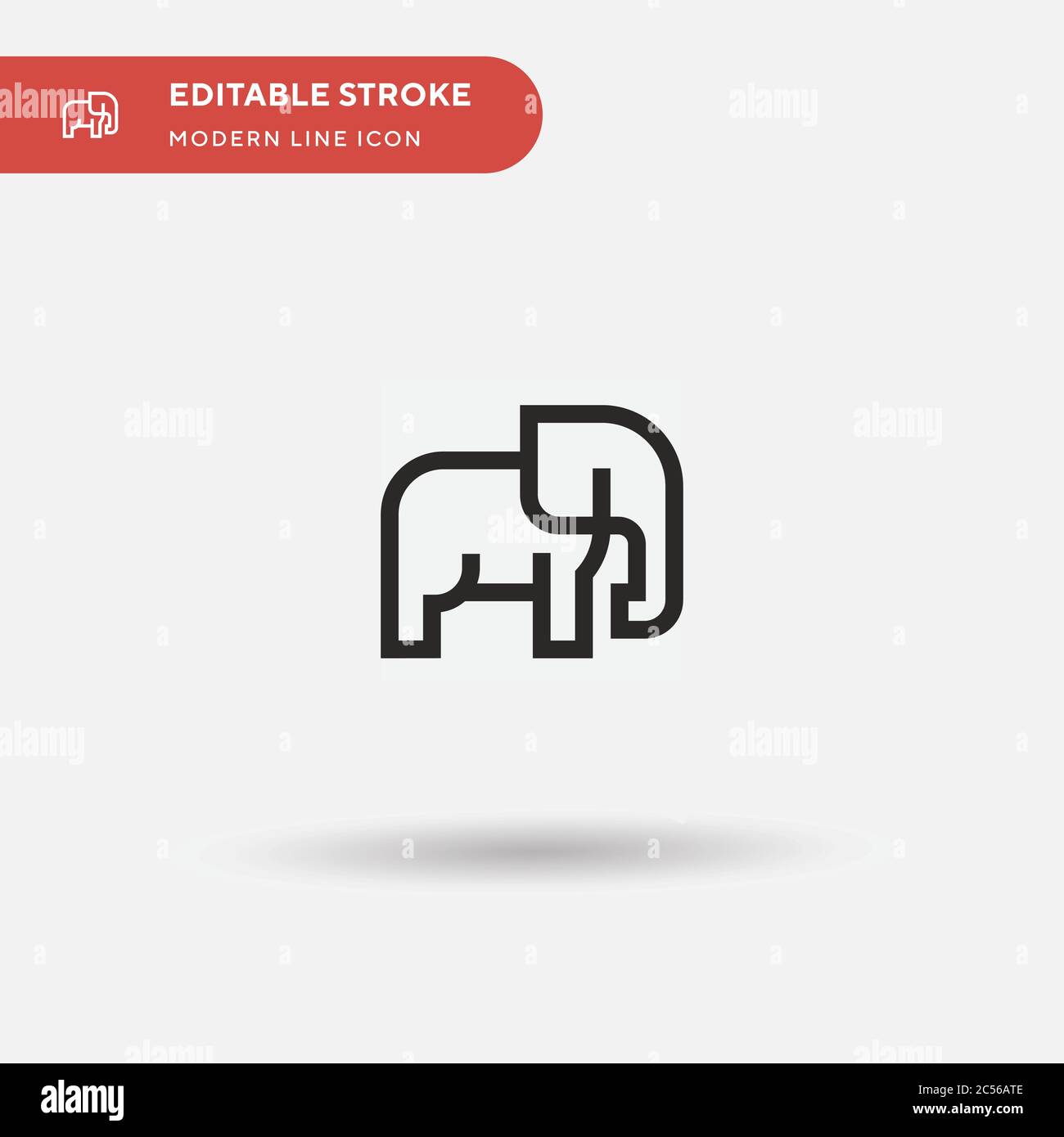 Elephant Simple vector icon. Illustration symbol design template for ...