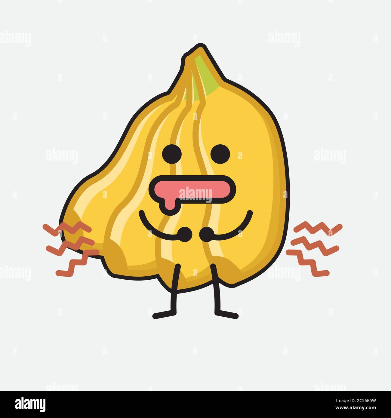 An illustration of Cute Banana Mascot Vector Character in Flat Design Style Stock Vector Image ...
