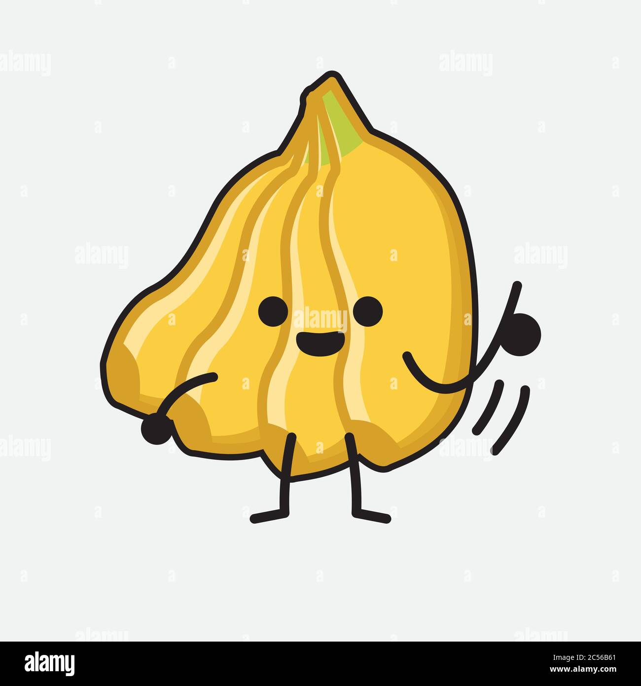 An illustration of Cute Banana Mascot Vector Character in Flat Design Style Stock Vector Image ...