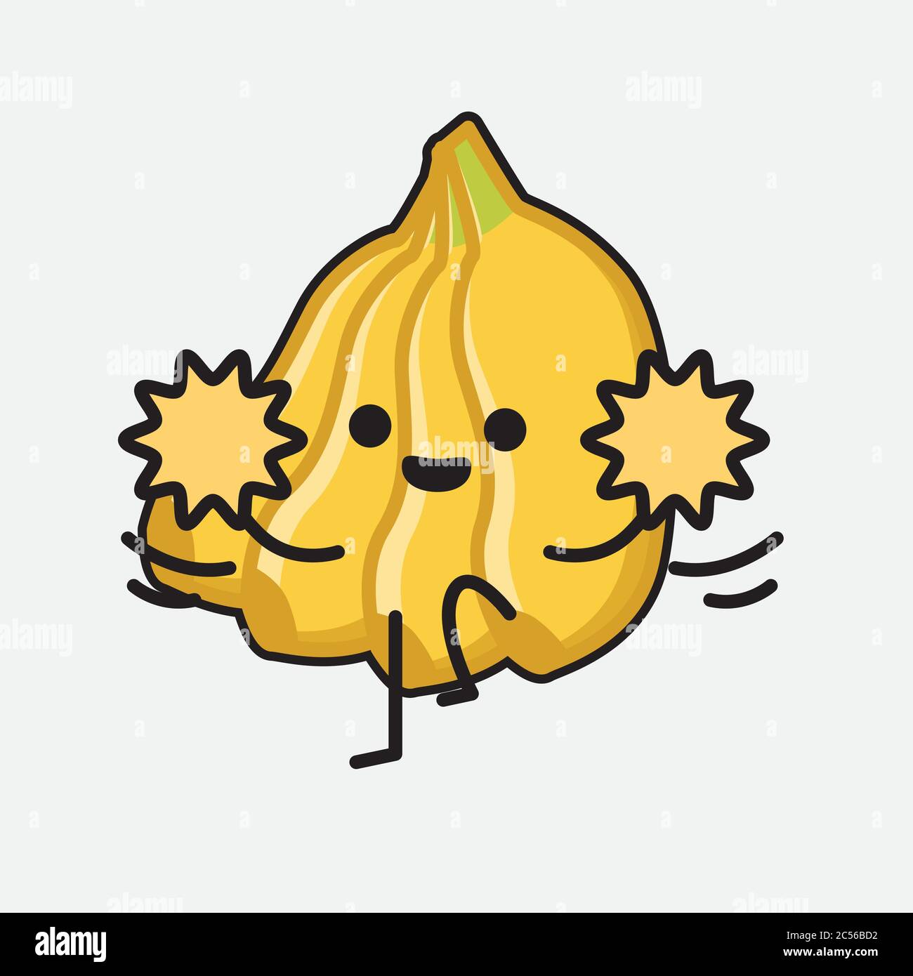 An illustration of Cute Banana Mascot Vector Character in Flat Design Style Stock Vector Image ...