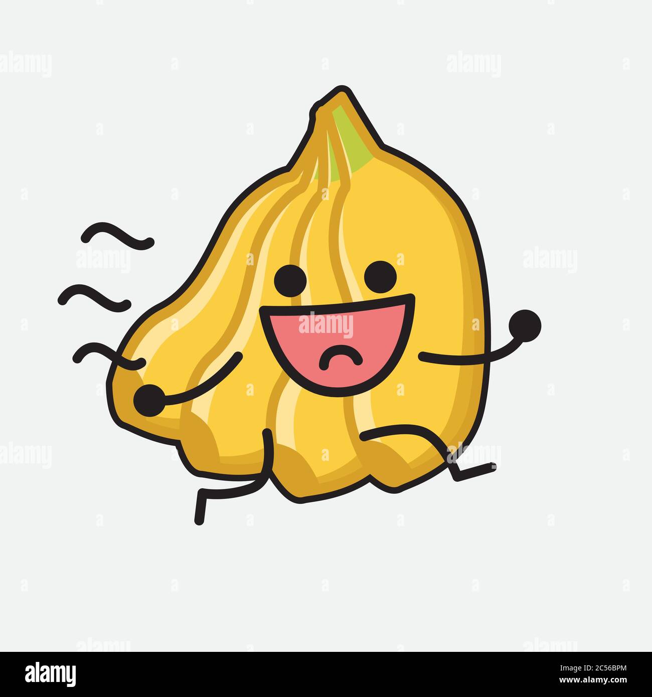 An illustration of Cute Banana Mascot Vector Character in Flat Design Style Stock Vector Image ...