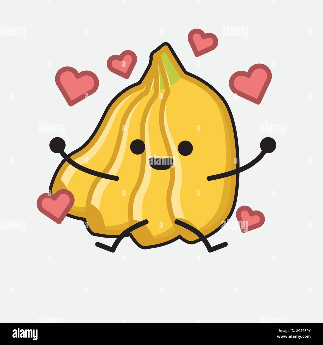 An illustration of Cute Banana Mascot Vector Character in Flat Design Style Stock Vector Image ...