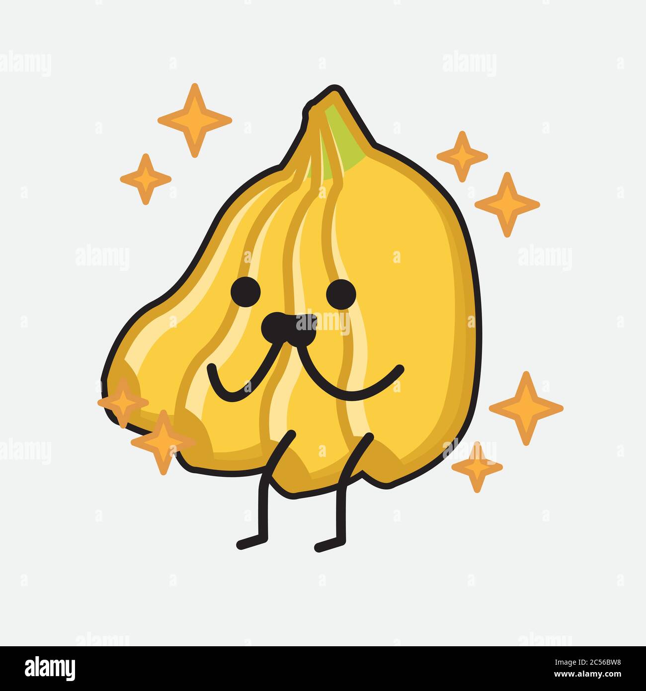 An illustration of Cute Banana Mascot Vector Character in Flat Design Style Stock Vector Image ...