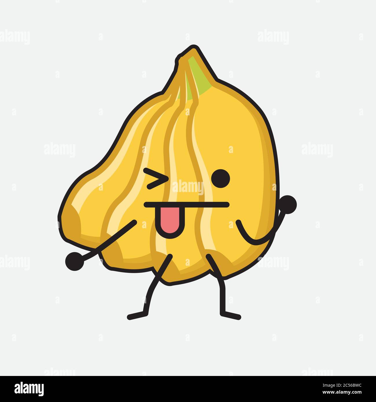 An illustration of Cute Banana Mascot Vector Character in Flat Design Style Stock Vector Image ...
