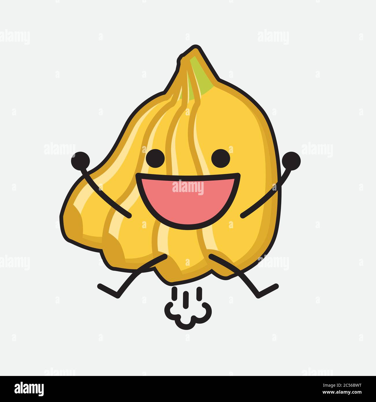 An illustration of Cute Banana Mascot Vector Character in Flat Design Style Stock Vector Image ...