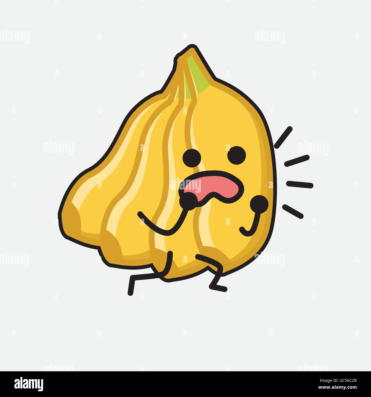 An illustration of Cute Banana Mascot Vector Character in Flat Design Style Stock Vector Image ...