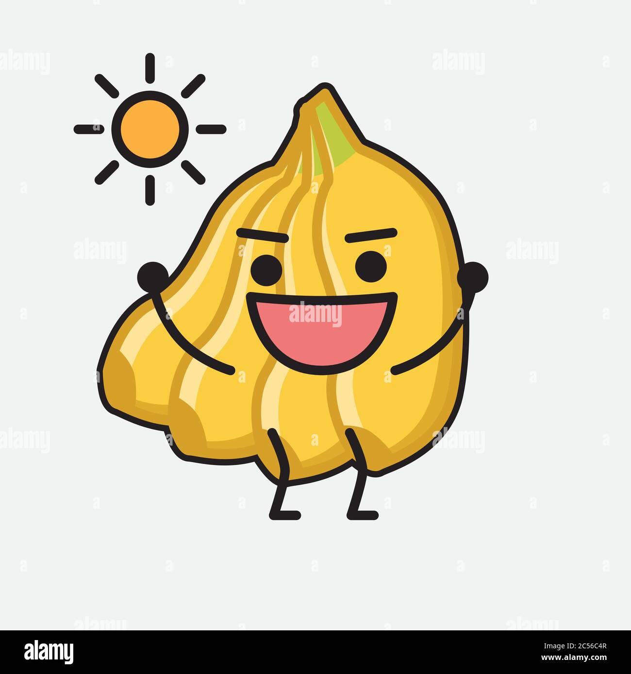An illustration of Cute Banana Mascot Vector Character in Flat Design Style Stock Vector Image ...