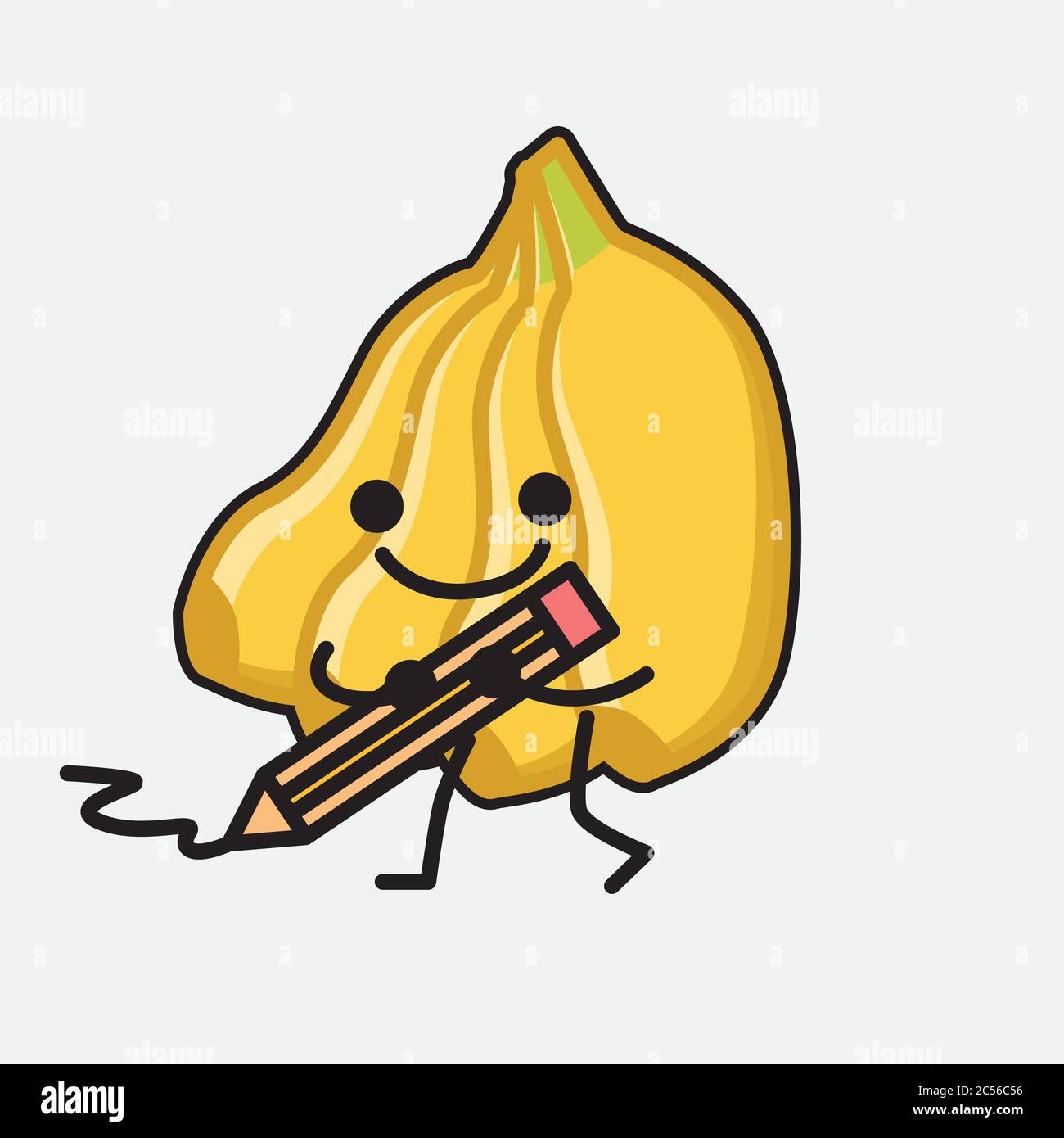 An illustration of Cute Banana Mascot Vector Character in Flat Design Style Stock Vector Image ...