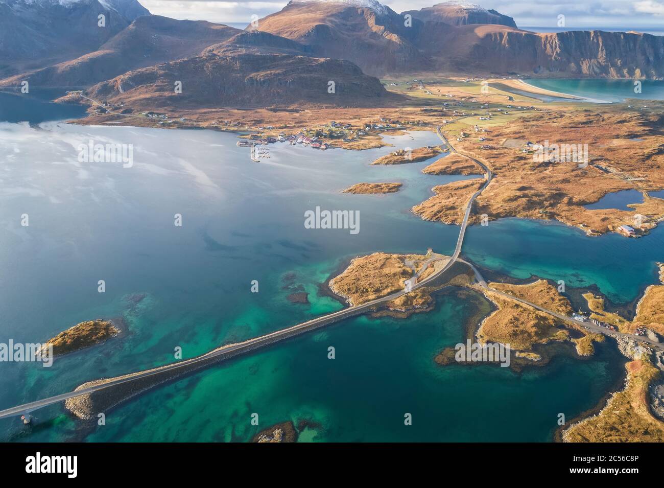 bridge over norway fjords from aerial view Stock Photo - Alamy