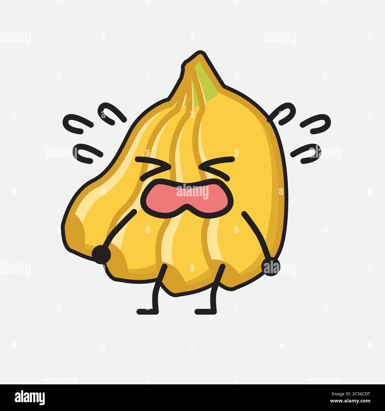 An illustration of Cute Banana Mascot Vector Character in Flat Design Style Stock Vector Image ...