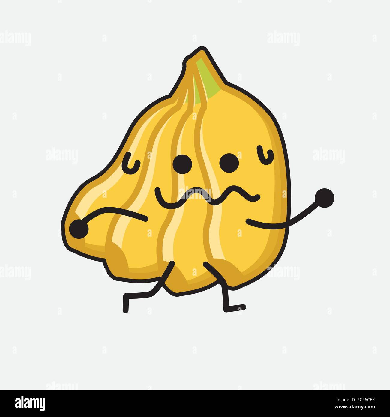 An illustration of Cute Banana Mascot Vector Character in Flat Design Style Stock Vector Image ...