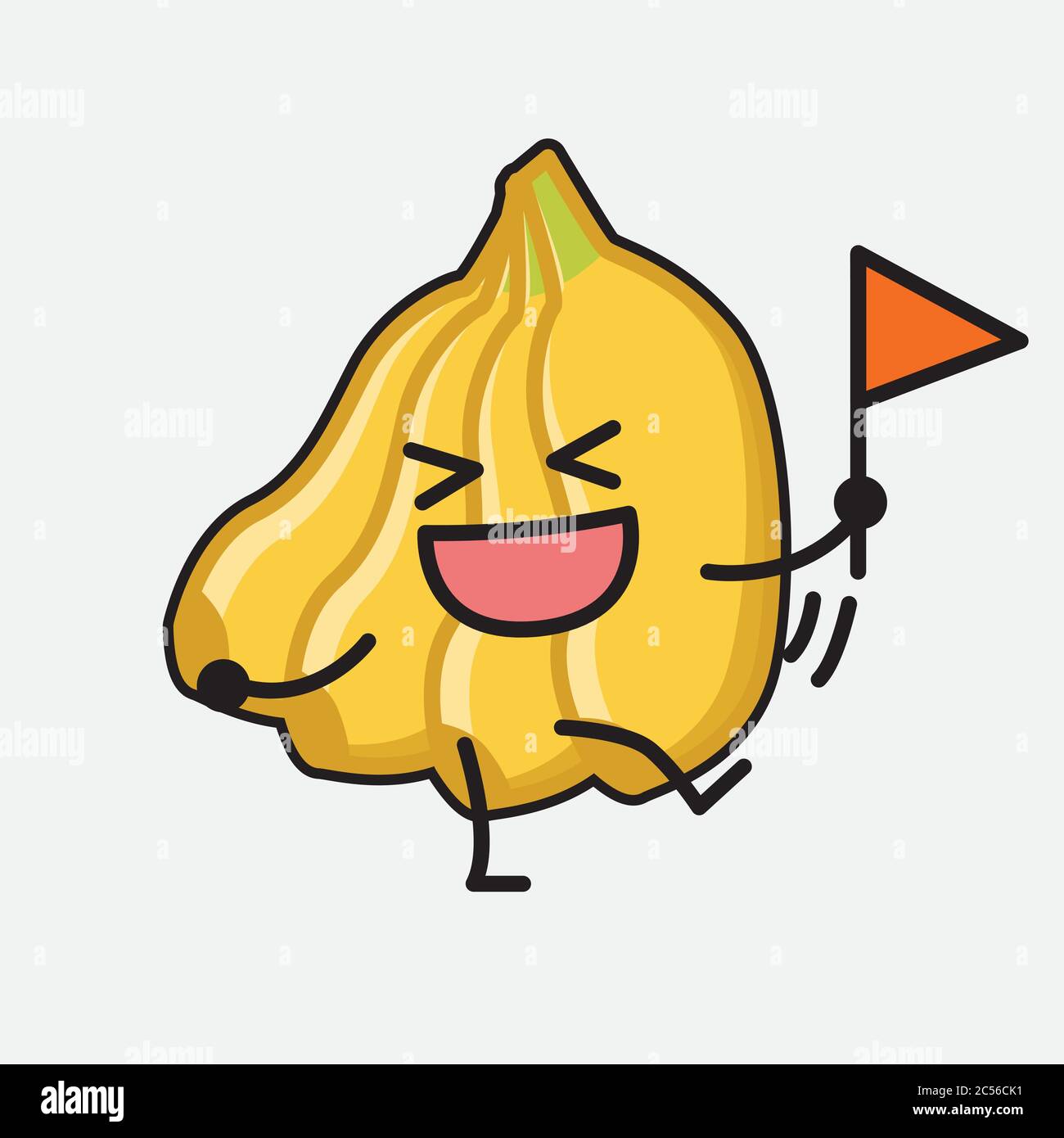 An illustration of Cute Banana Mascot Vector Character in Flat Design Style Stock Vector Image ...