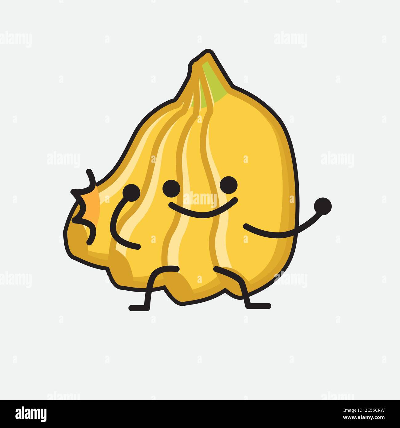 An illustration of Cute Banana Mascot Vector Character in Flat Design Style Stock Vector Image ...