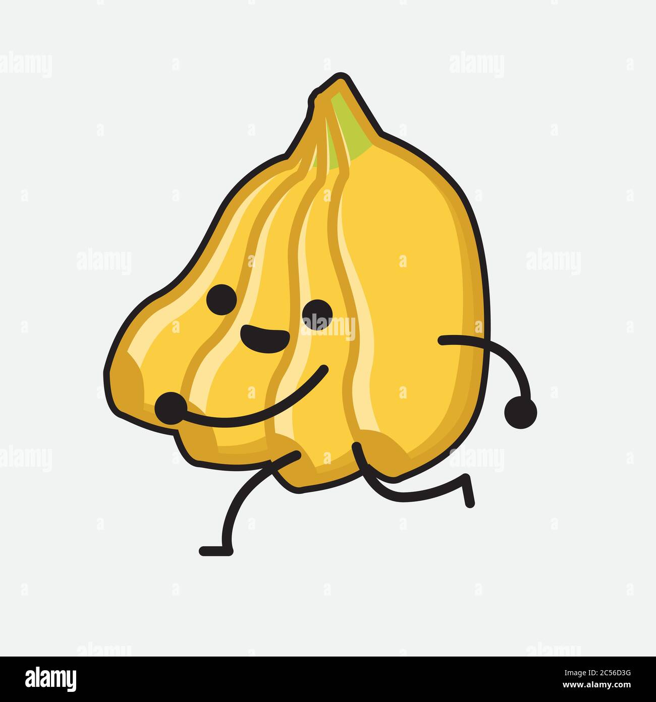 An illustration of Cute Banana Mascot Vector Character in Flat Design Style Stock Vector Image ...