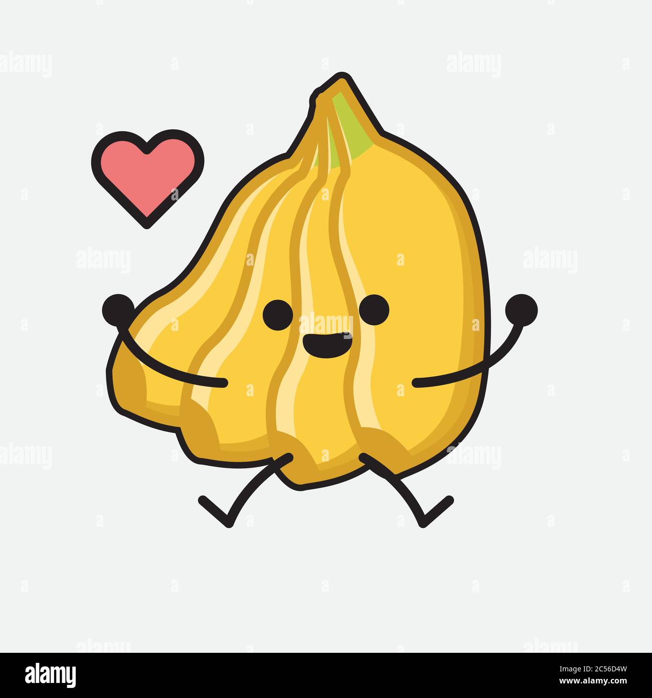 An illustration of Cute Banana Mascot Vector Character in Flat Design Style Stock Vector Image ...