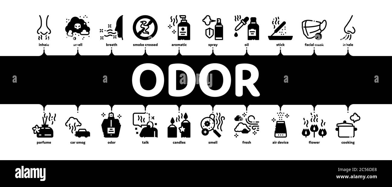 Odor Aroma And Smell Minimal Infographic Banner Vector Stock Vector ...