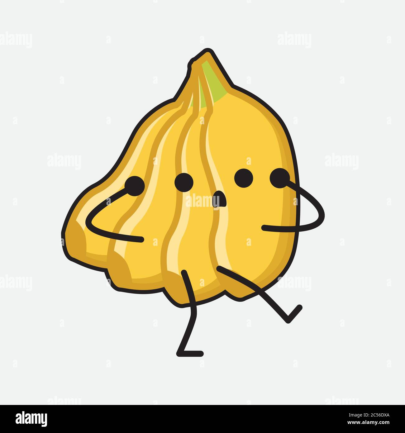 An illustration of Cute Banana Mascot Vector Character in Flat Design Style Stock Vector Image ...