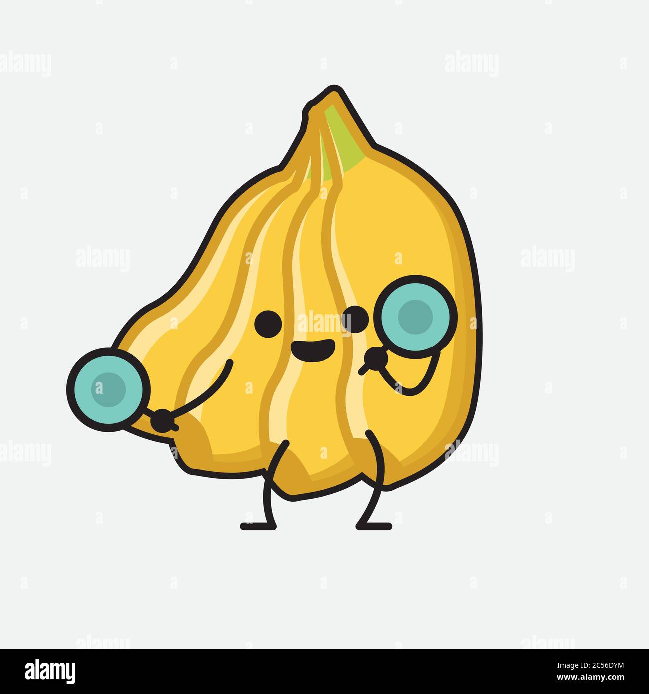 An illustration of Cute Banana Mascot Vector Character in Flat Design Style Stock Vector Image ...