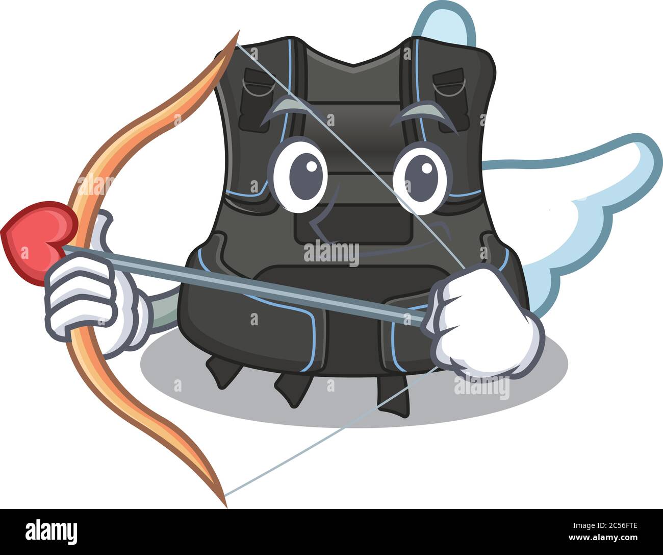 A lovable scuba buoyancy compensator as a romantic cupid cartoon ...