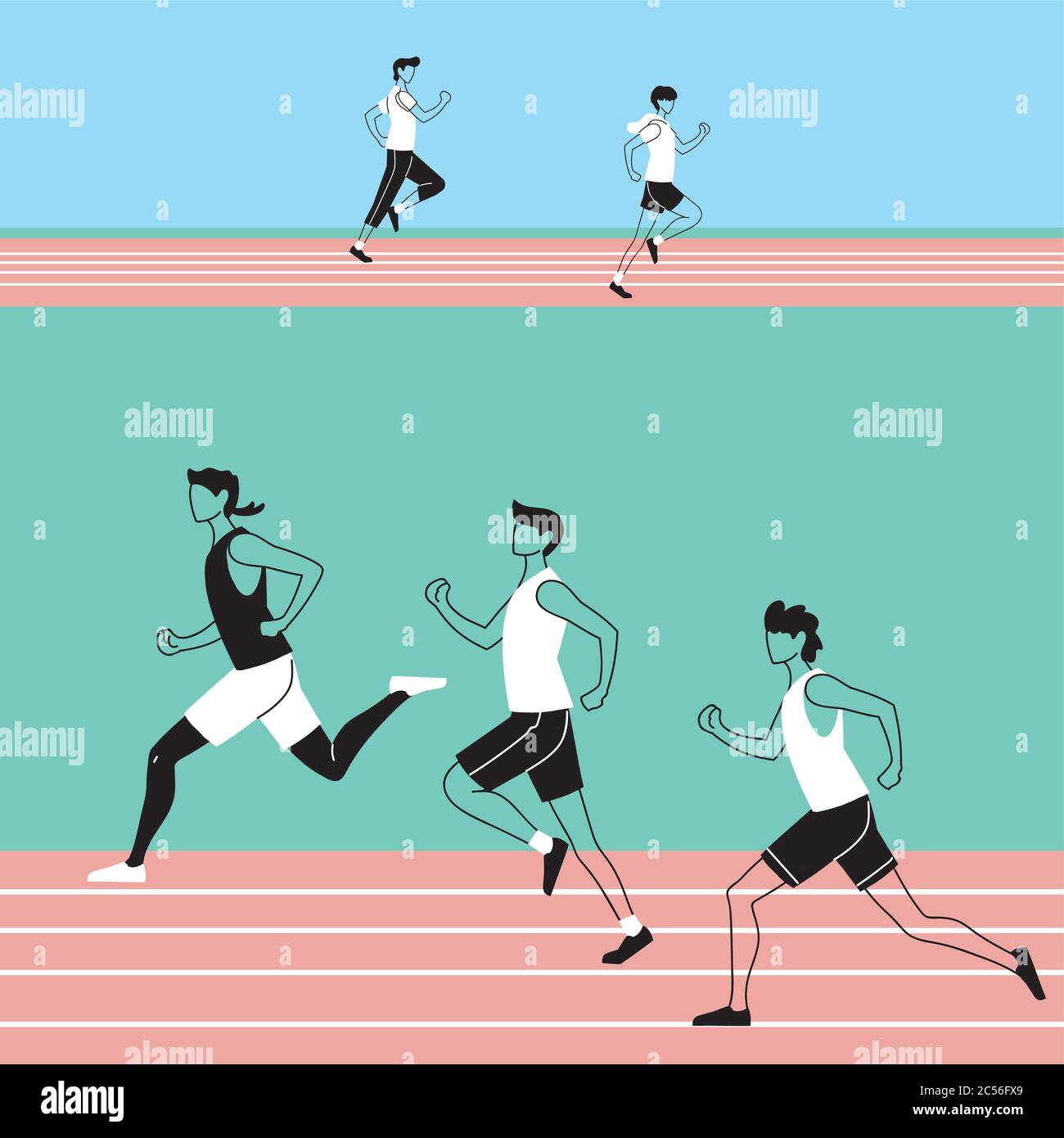 men avatars running design, Marathon athlete training and fitness theme ...