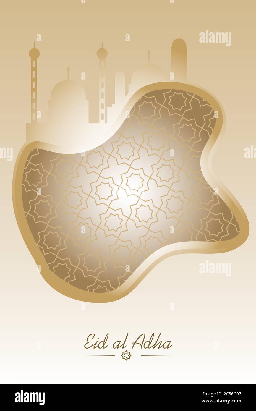 temple detailed style icon design, Eid al adha islamic festival theme ...