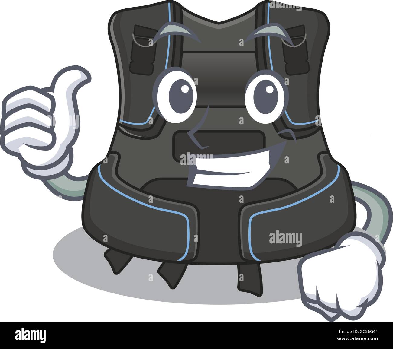Scuba buoyancy compensator cartoon picture design showing OK finger ...