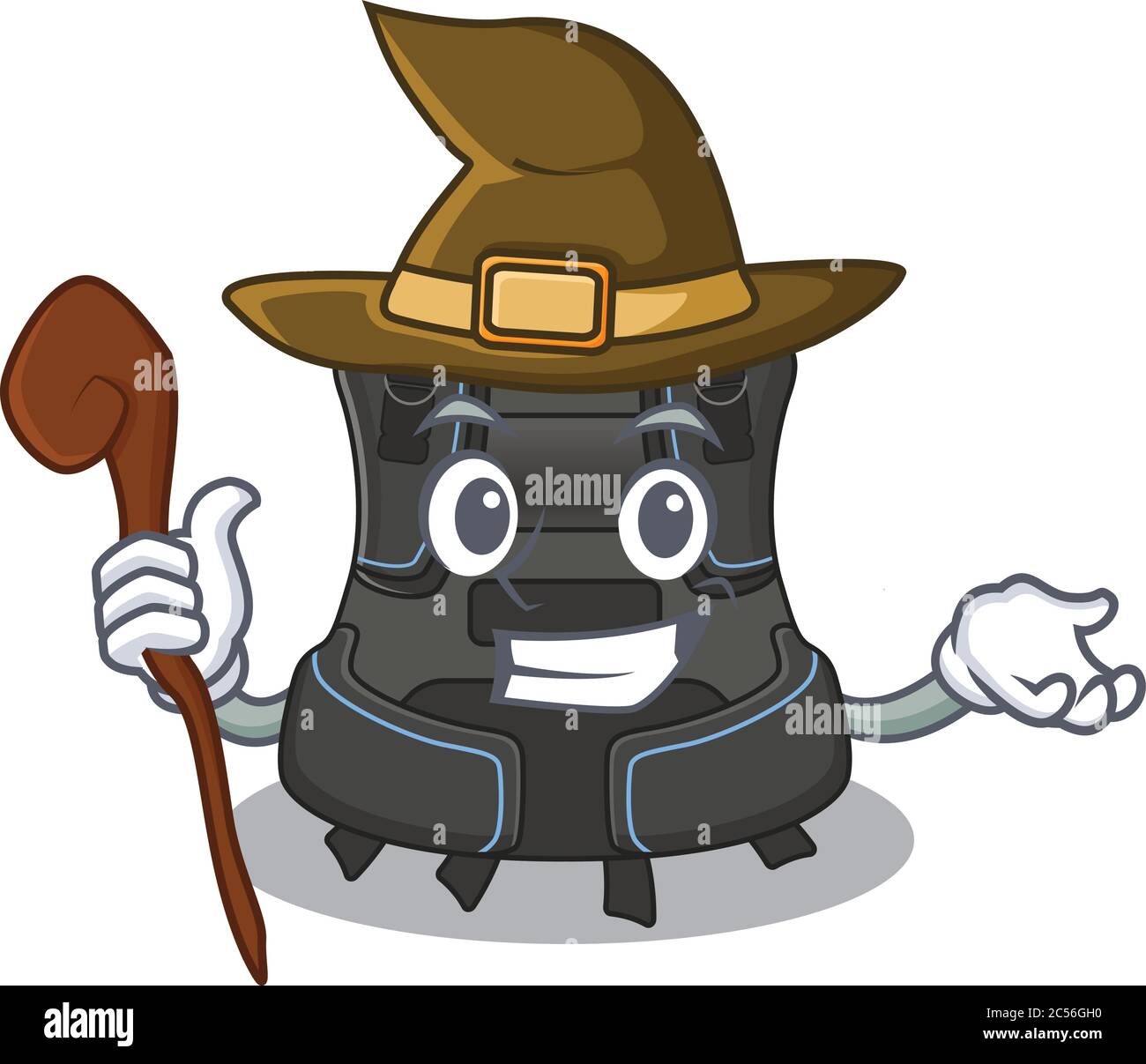 sneaky witch scuba buoyancy compensator cartoon character design Stock ...