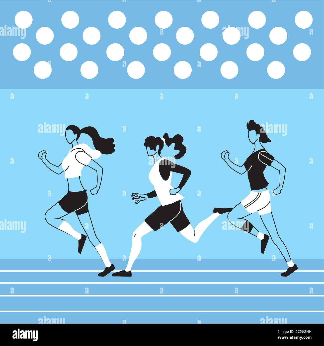 women avatars running design, Marathon athlete training and fitness ...