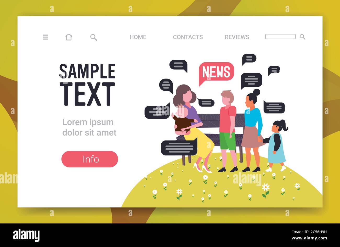 people chatting friends discussing daily news during meeting in park ...