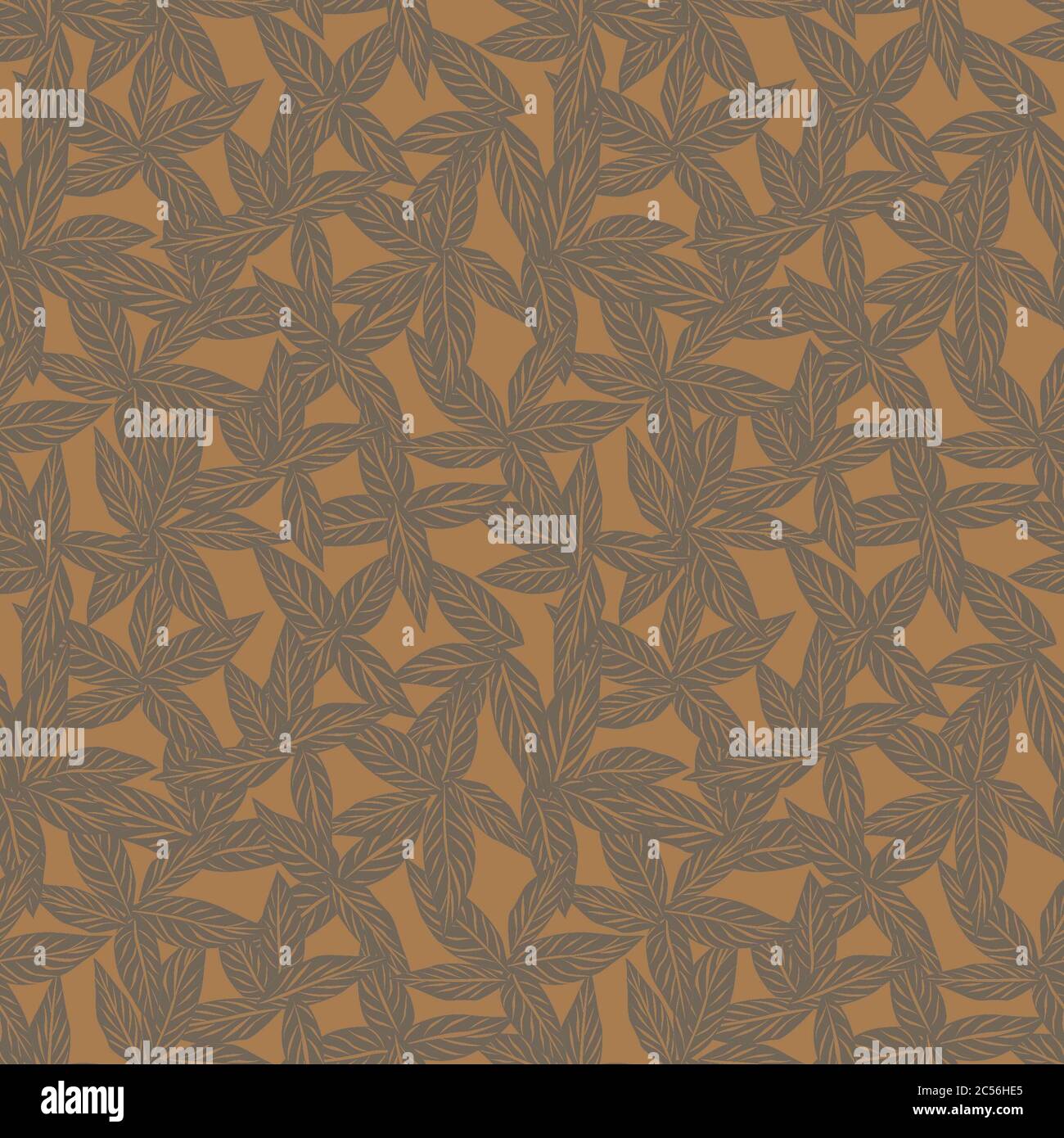 Brown Tropical Leaf botanical seamless pattern background suitable for ...