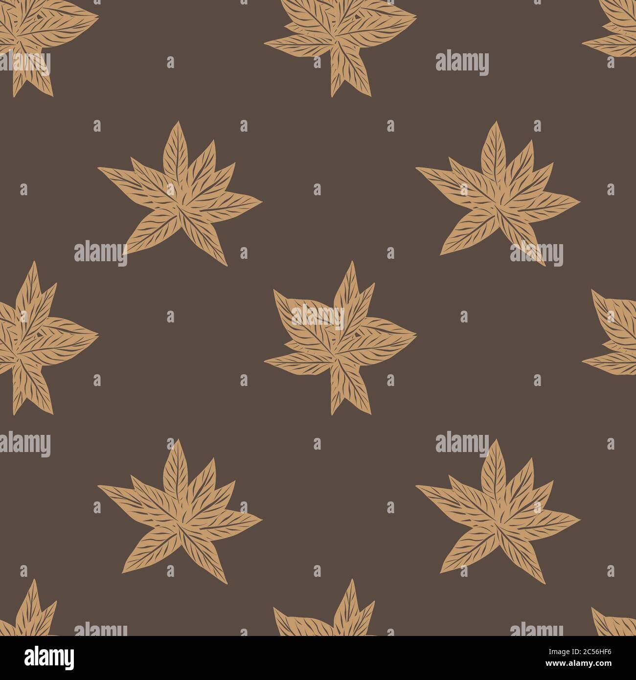 Brown Tropical Leaf botanical seamless pattern background suitable for ...