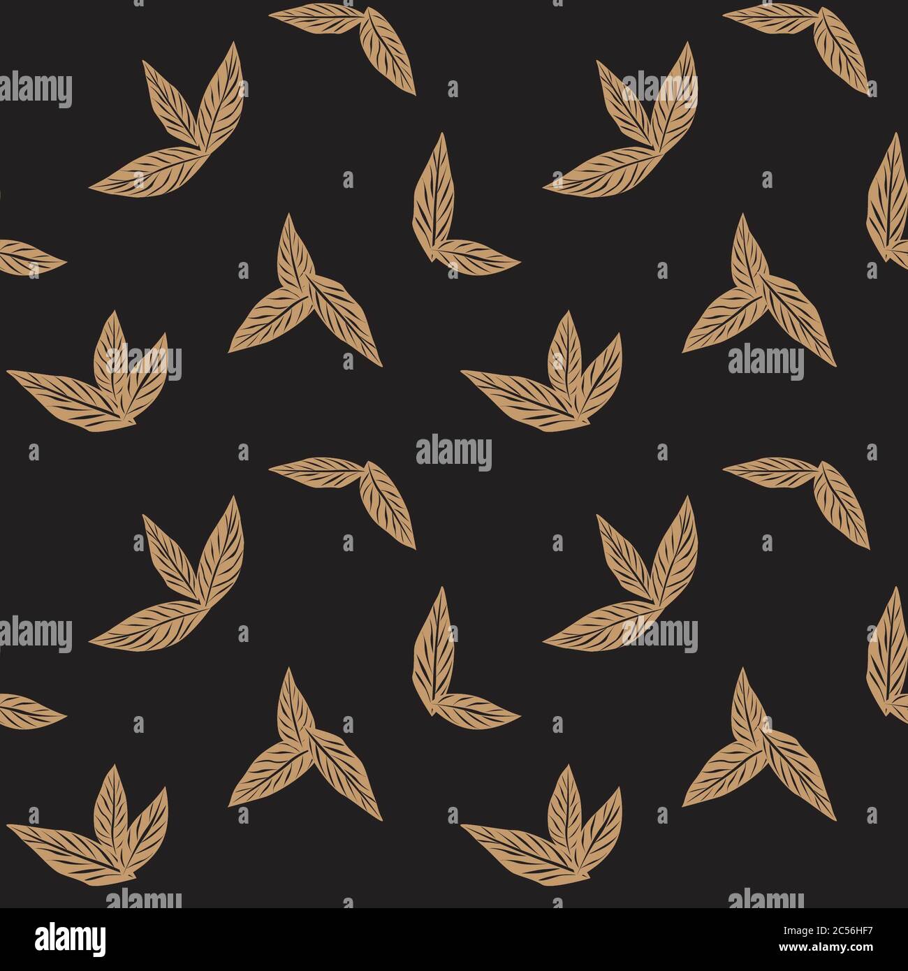 Brown Tropical Leaf botanical seamless pattern background suitable for ...