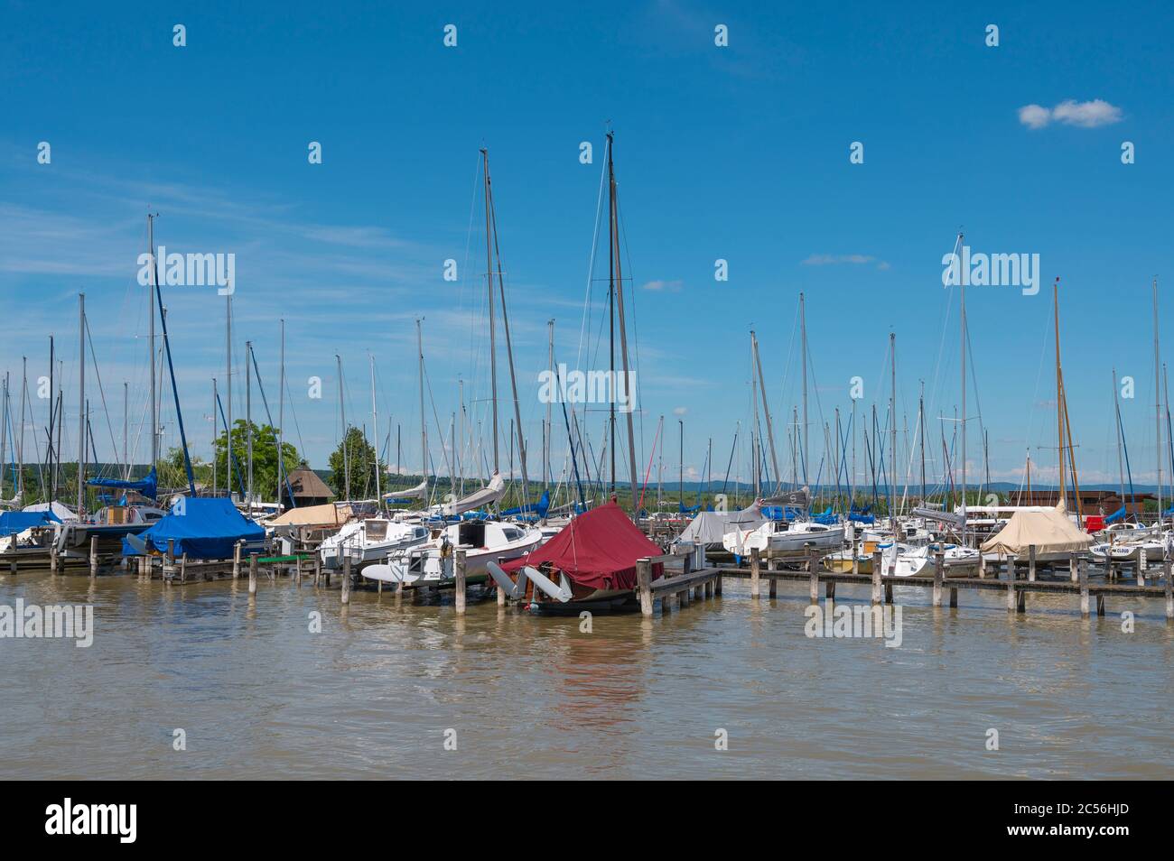 Lake neusiedlersee in summer, Mörbisch am See, Burgenland, Austria ...
