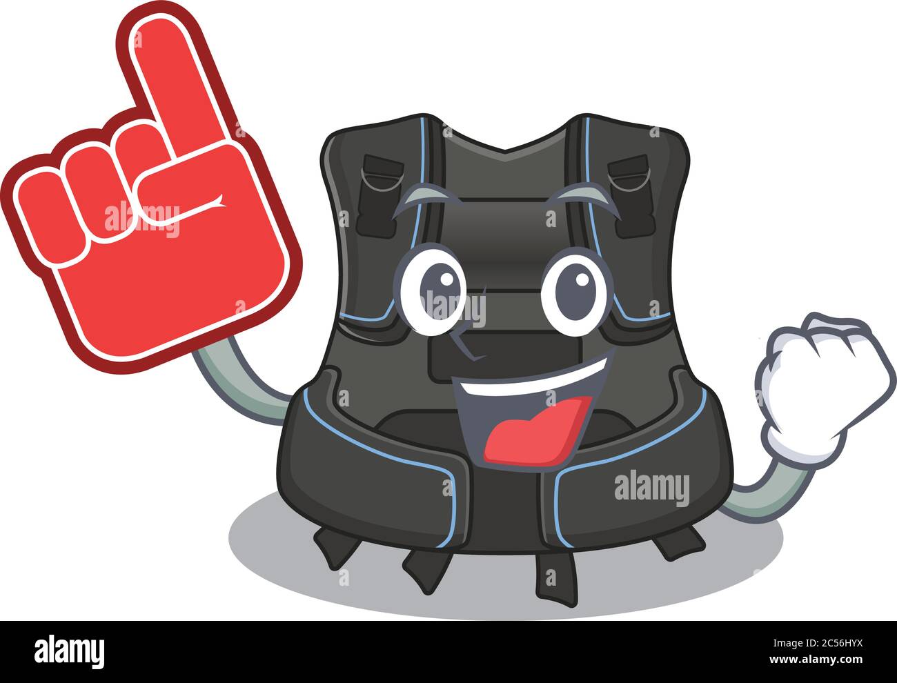 Scuba buoyancy compensator in cartoon picture design with Foam finger ...