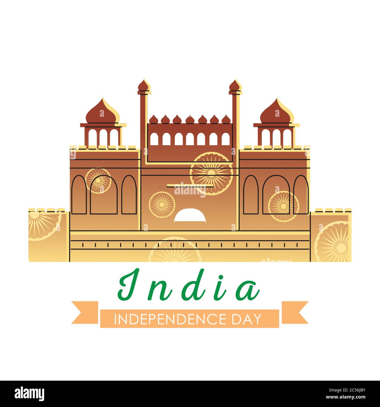 red forte design, india independence day and august 15th theme Vector ...