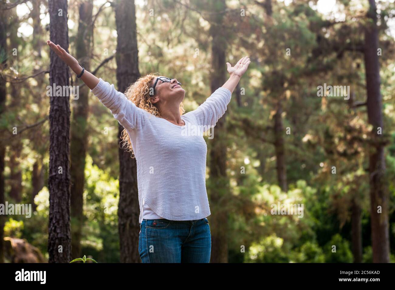Nature lover people and woman in outdoor leisure activity - concept of ...