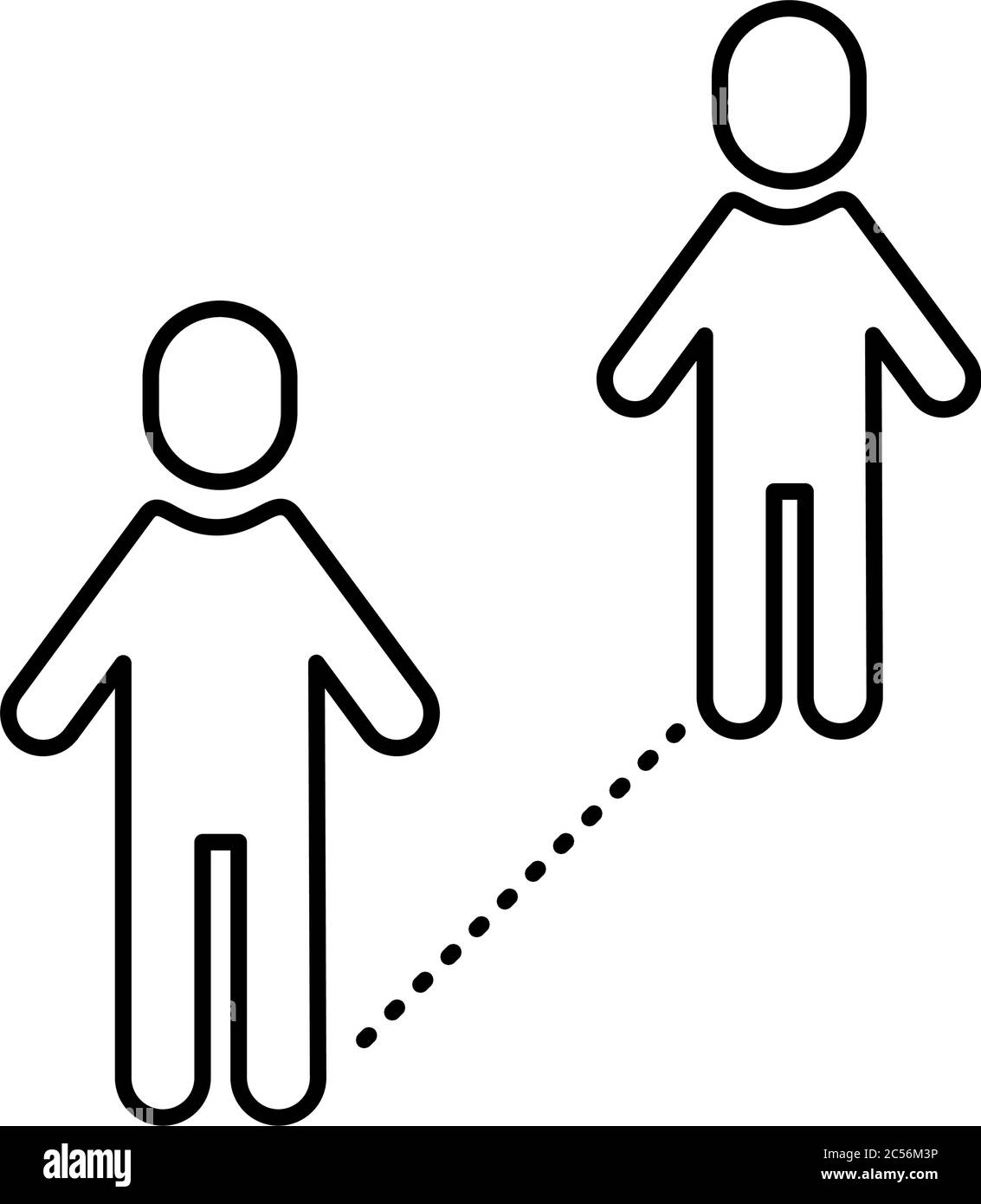 male humans silhouettes distance social line style icon vector ...