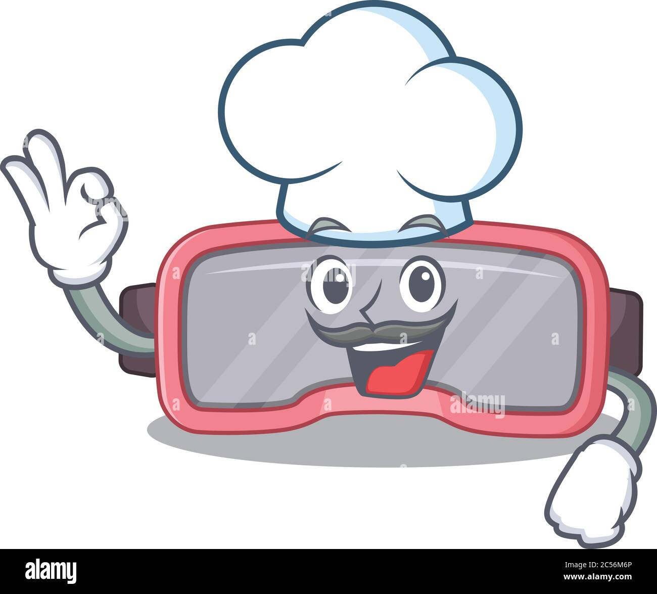 VR glasses chef cartoon drawing style wearing iconic chef hat Stock ...